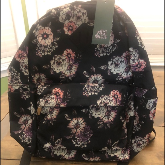wild fable | Bags | Wild Fable Black Floral Backpack | Poshmark